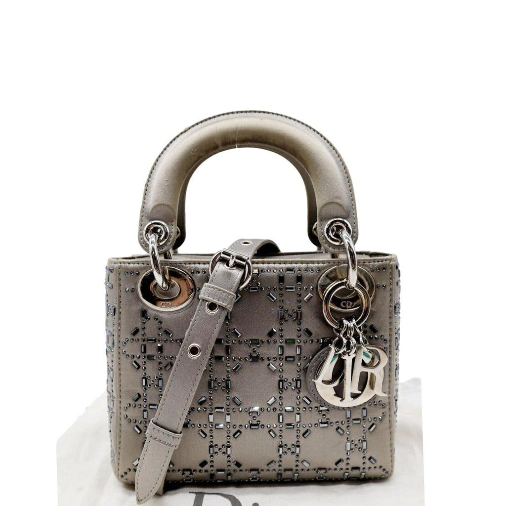 CHRISTIAN DIOR Mini Lady Dior Crystal Embellished Satin Shoulder Bag G