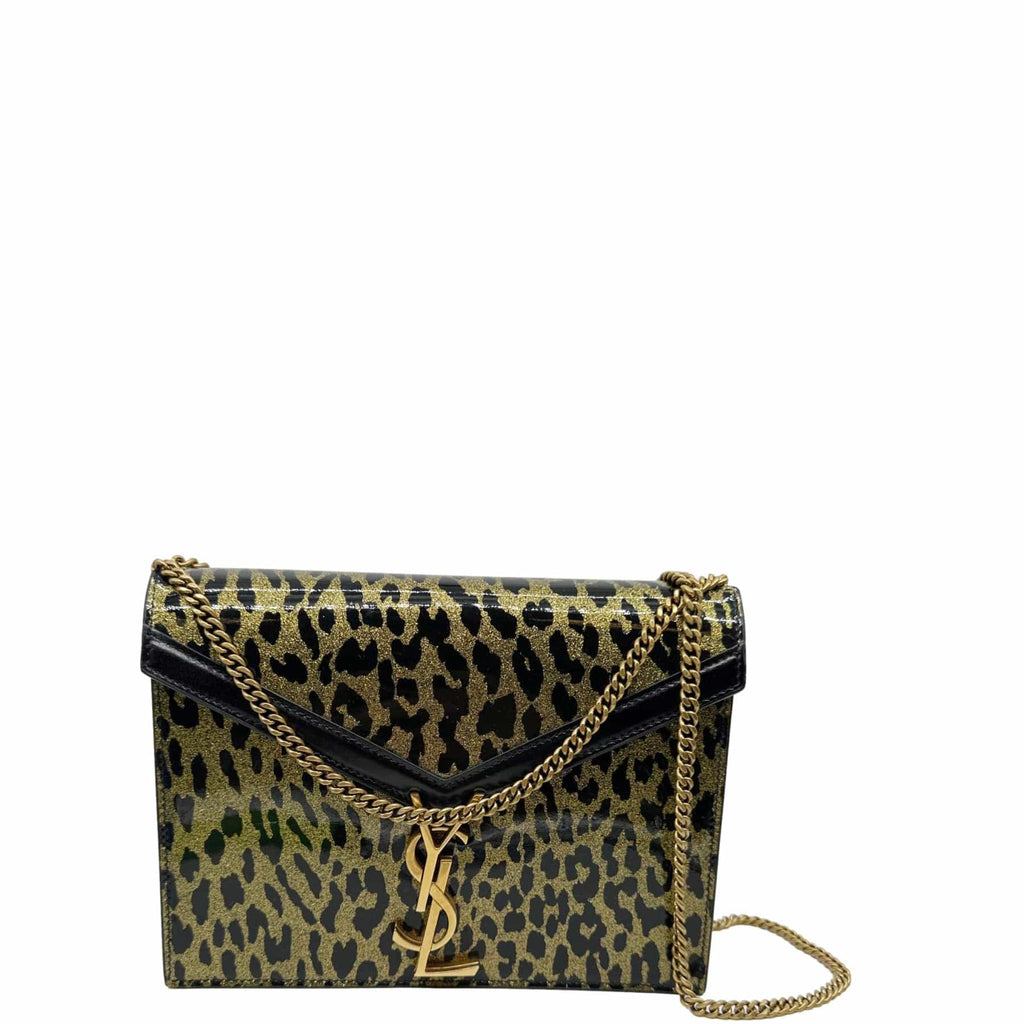 Yves Saint Laurent Leopard Cassandre Envelope Chain