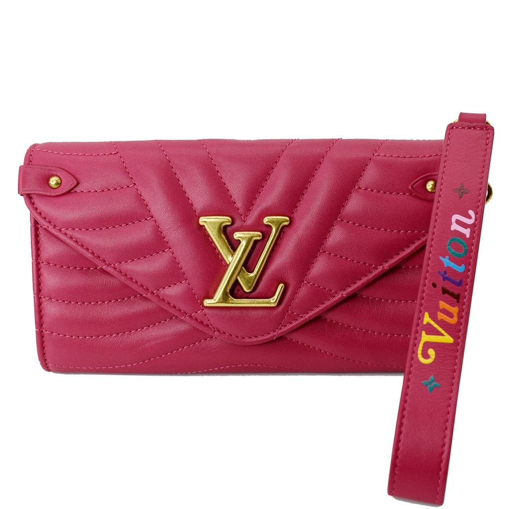 LOUIS VUITTON Love Lock New Wave Long Leather Wallet Pink