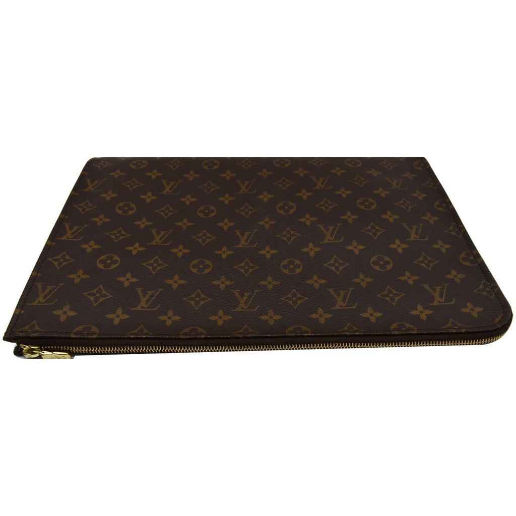 LOUIS VUITTON Monogram Canvas Poche Documents Portfolio Case Brown