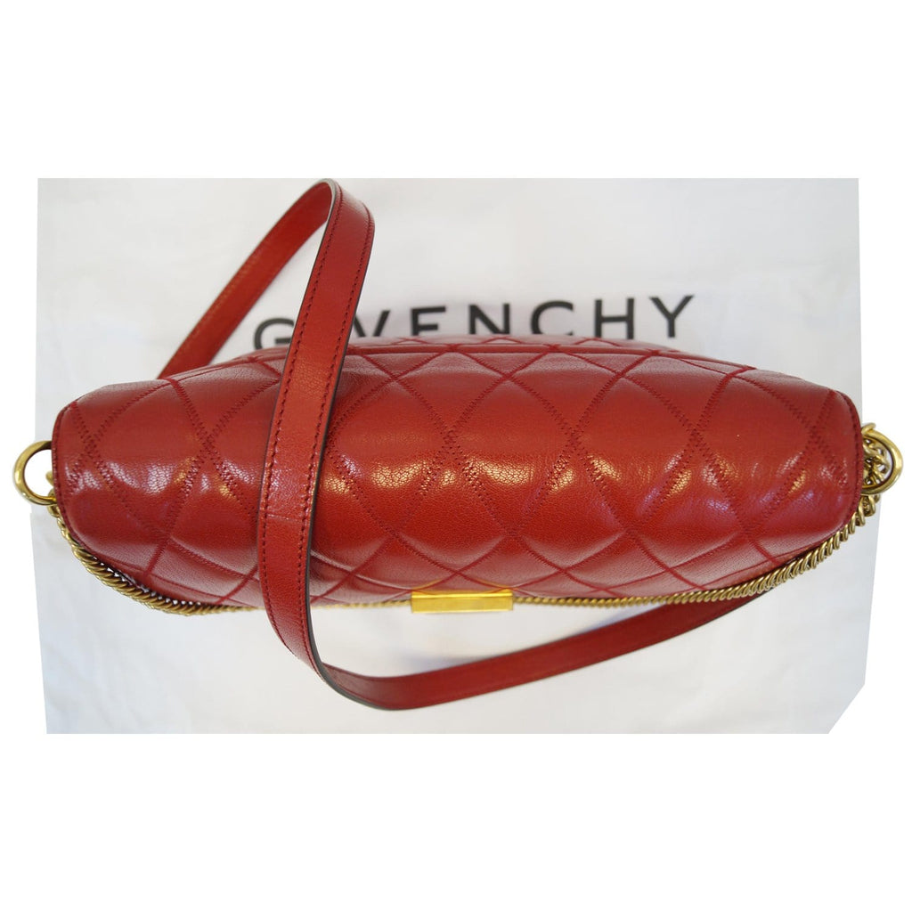 GIVENCHY GV3 Medium Goatskin Quilted Shoulder Bag Red