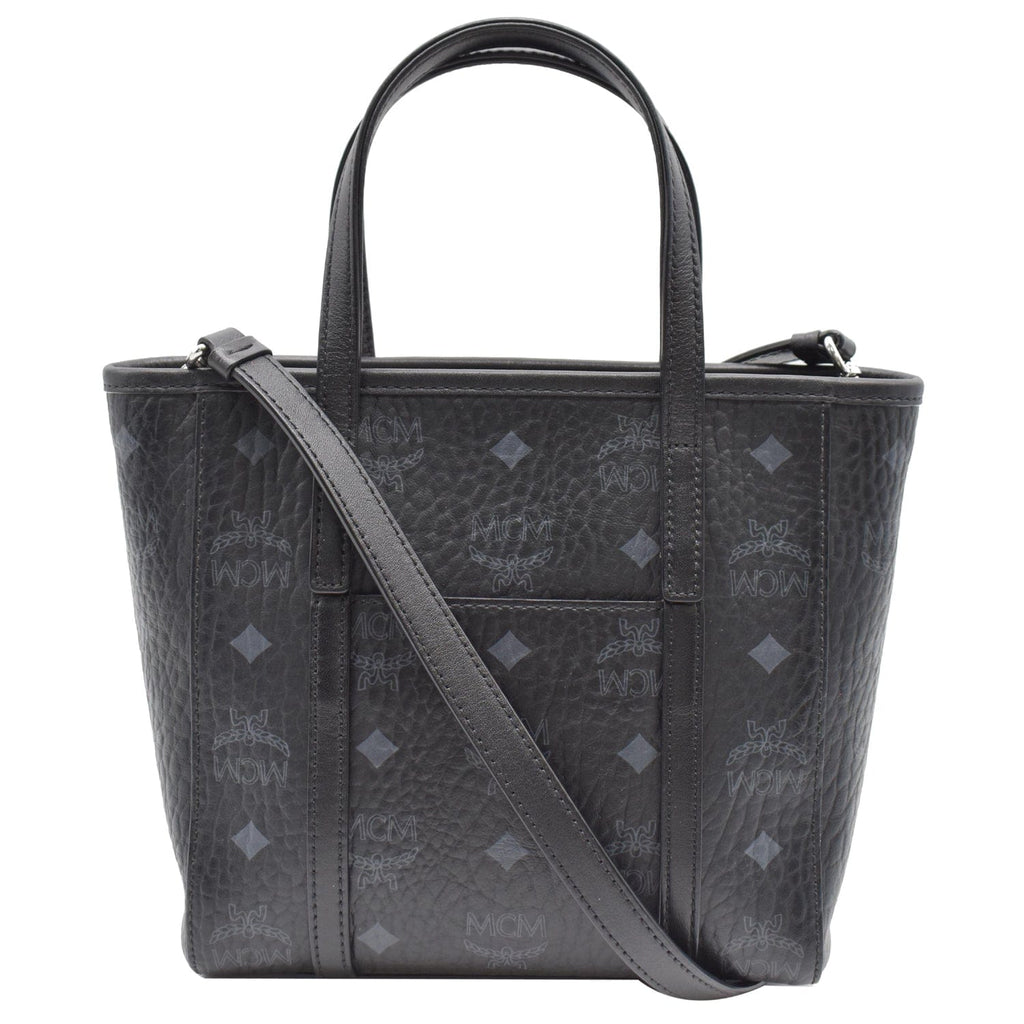 MCM Worldwide Mini Toni Visetos Canvas Tote Bag Black