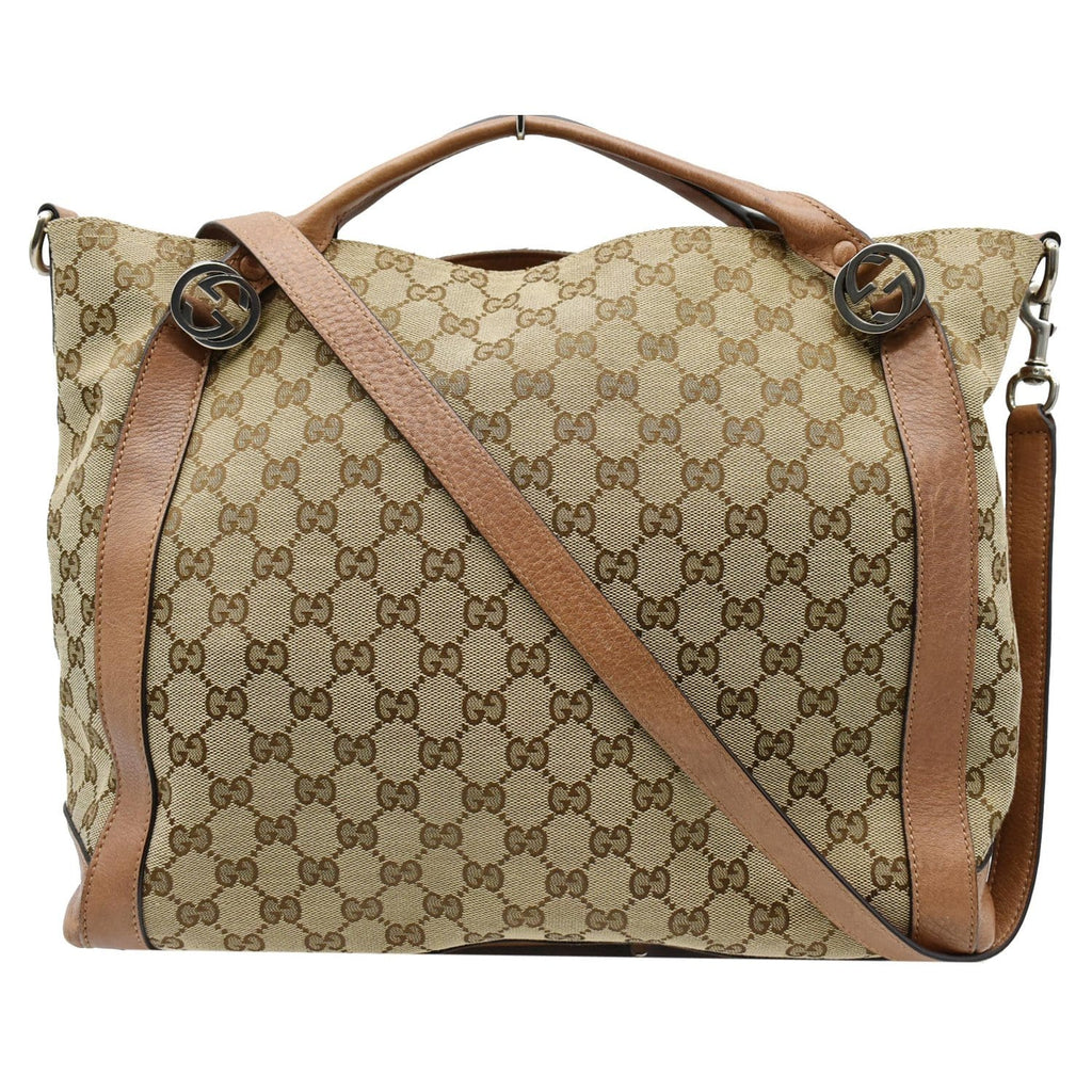 GUCCI Miss GG Original GG Canvas Top Handle Shoulder Bag Beige 323675
