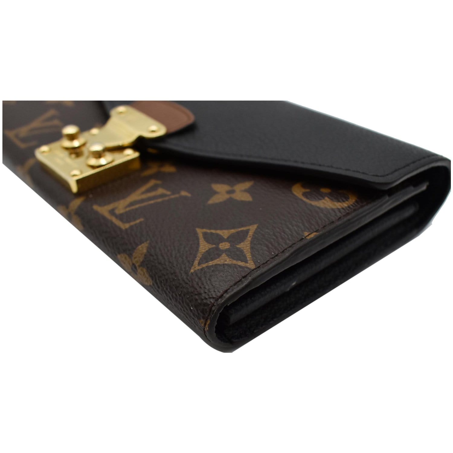 LOUIS VUITTON Pallas Monogram Canvas Pallas Wallet Brown