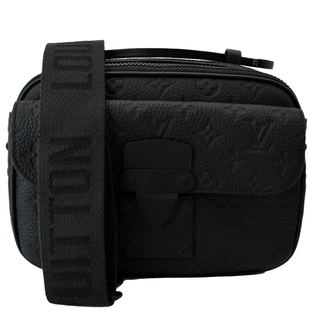 LOUIS VUITTON S-Lock Monogram Leather Crossbody Bag Black