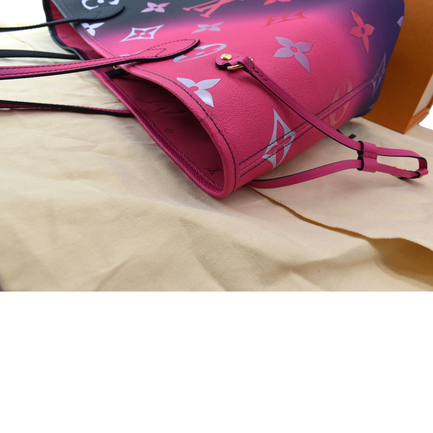 LOUIS VUITTON Neverfull MM Monogram Canvas Tote Bag Midnight Fuchsia