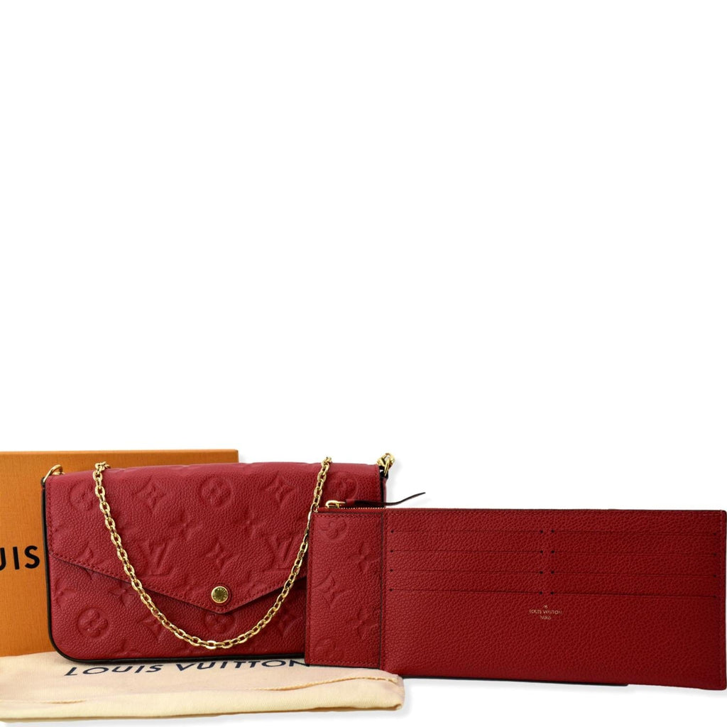 Louis Vuitton Pochette Felicie Monogram Empreinte Wallet Red