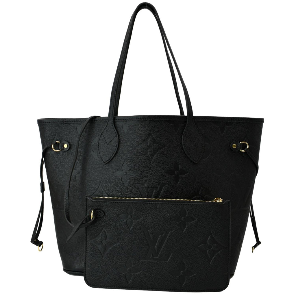 LOUIS VUITTON Neverfull MM Monogram Empreinte Tote Bag Black