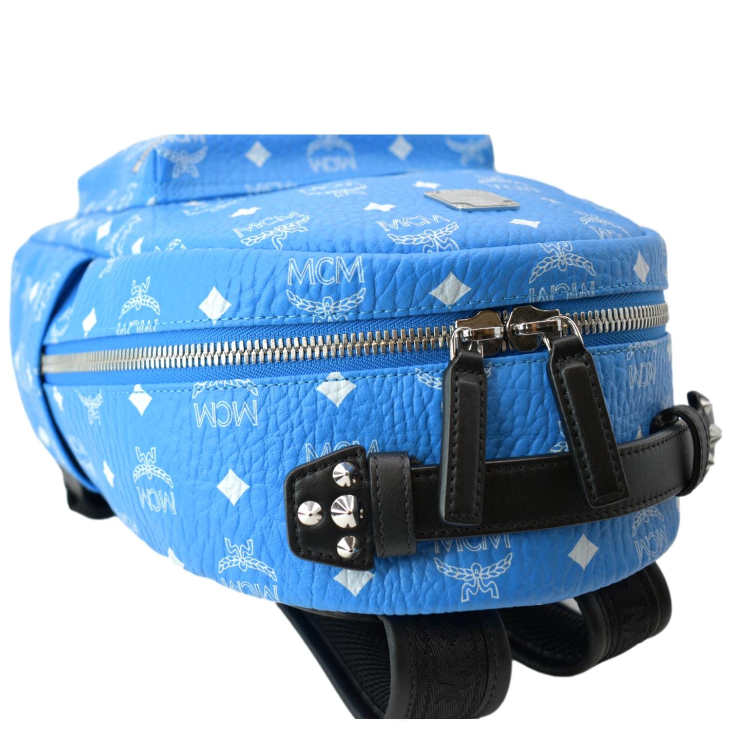 MCM Stark Classic Visetos Canvas Backpack Light Blue