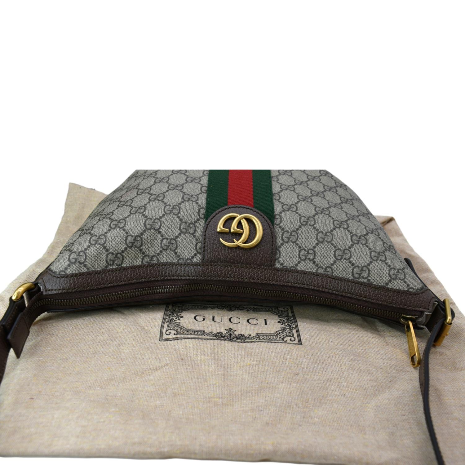 GUCCI Ophidia Small GG Supreme Canvas Shoulder Bag Beige 598125