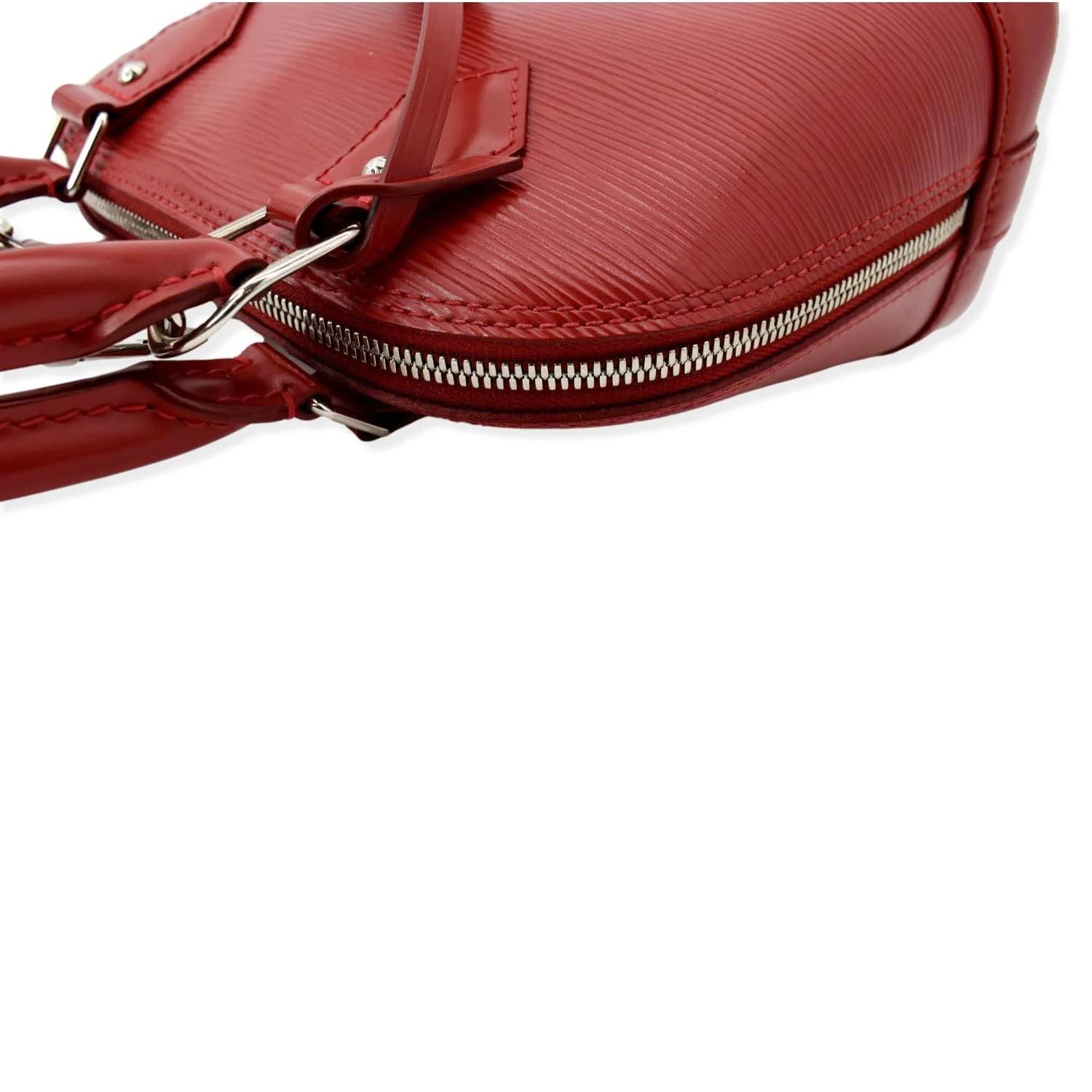 LOUIS VUITTON Alma BB Epi Leather Satchel Crossbody Bag Red