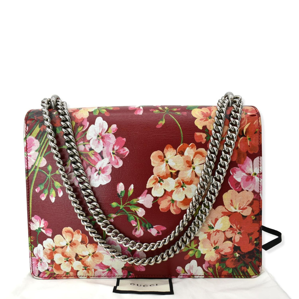 GUCCI Dionysus Floral Blooms Leather Shoulder Bag Red 400235