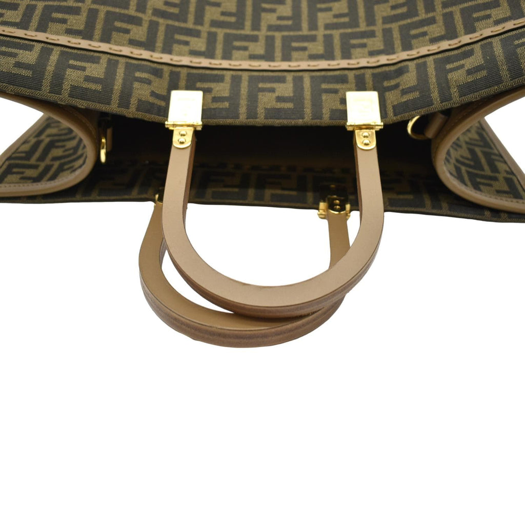 FENDI Sunshine Monogram Canvas Tote Bag Brown