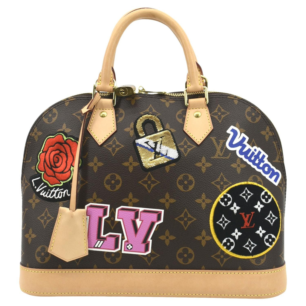 Louis Vuitton Alma PM Patches Canvas Satchel Bag
