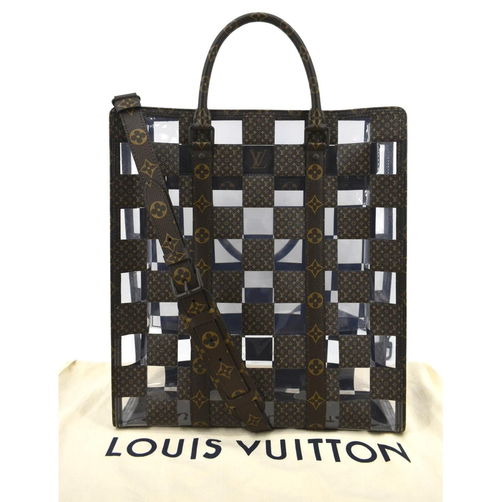 Louis Vuitton Sac Plat Chess PVC Monogram Shoulder Bag