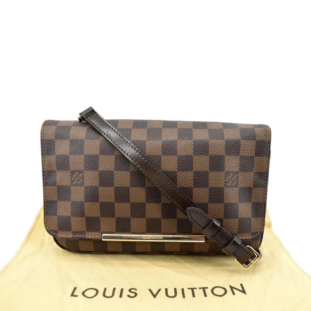 LOUIS VUITTON Hoxton PM Damier Ebene Crossbody Bag Brown