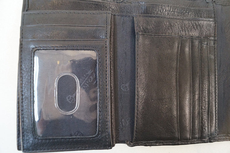 Fossil Trifold Black Leather Wallat - Authentic & Used