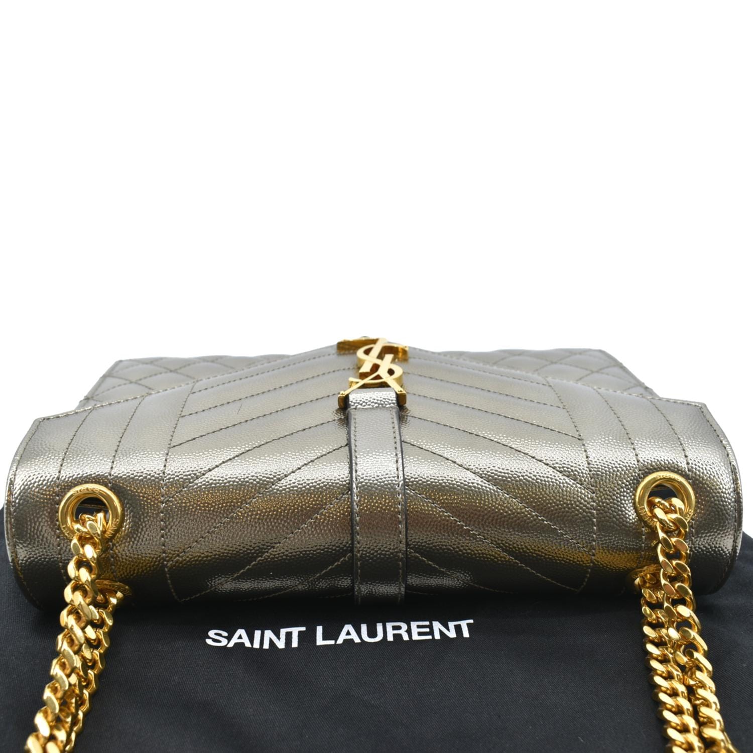 YVES SAINT LAURENT Envelope Medium Matelasse Leather Shoulder Bag Meta