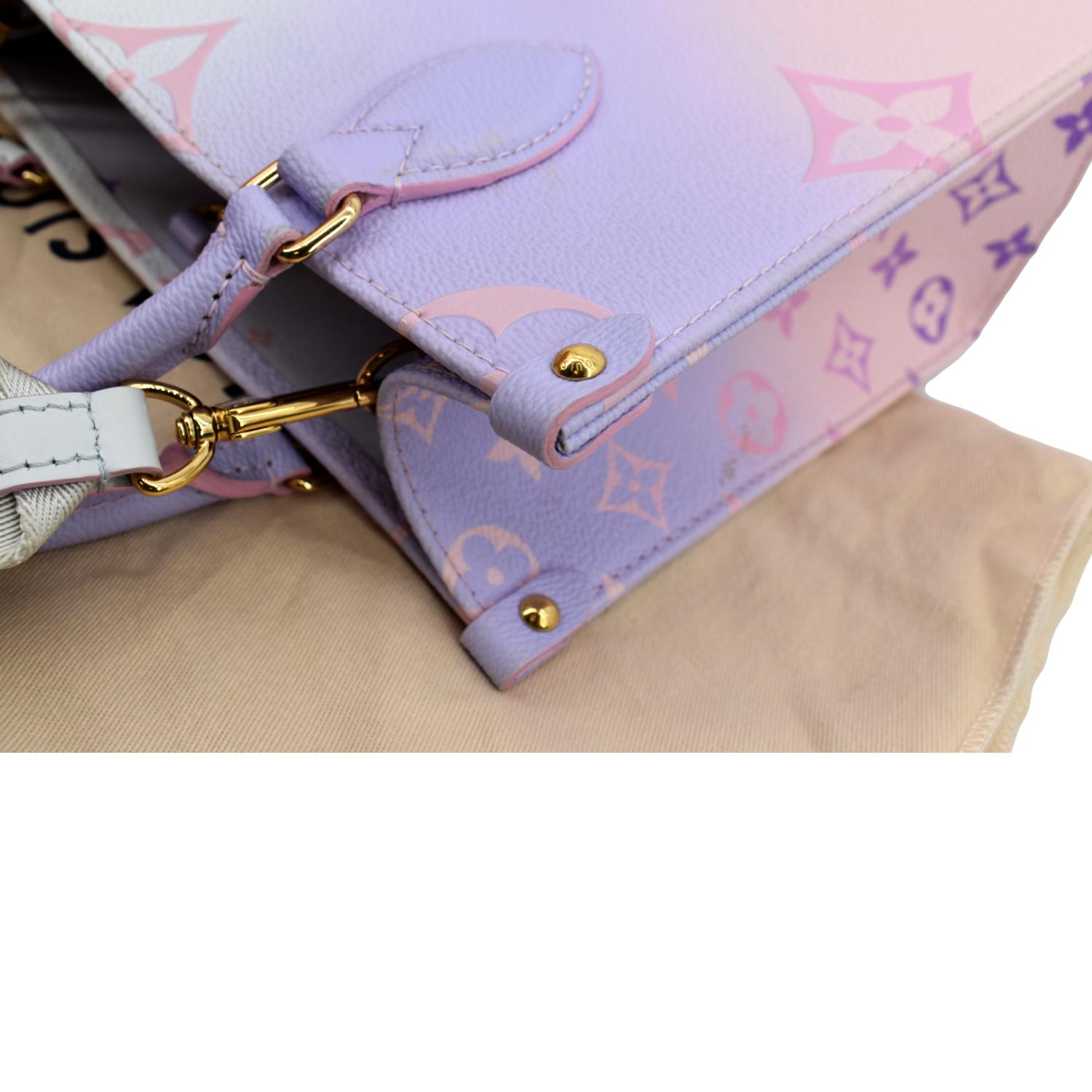 LOUIS VUITTON Women Onthego PM Monogram Coated Canvas Tote Sunrise Pas