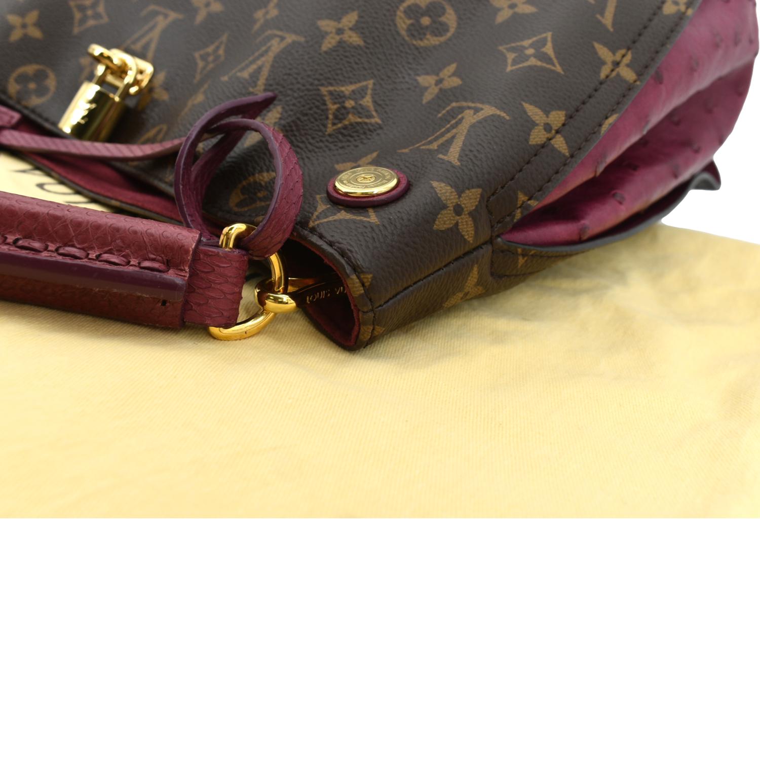 Louis Vuitton Gaia Ostrich Monogram Canvas Shoulder Bag