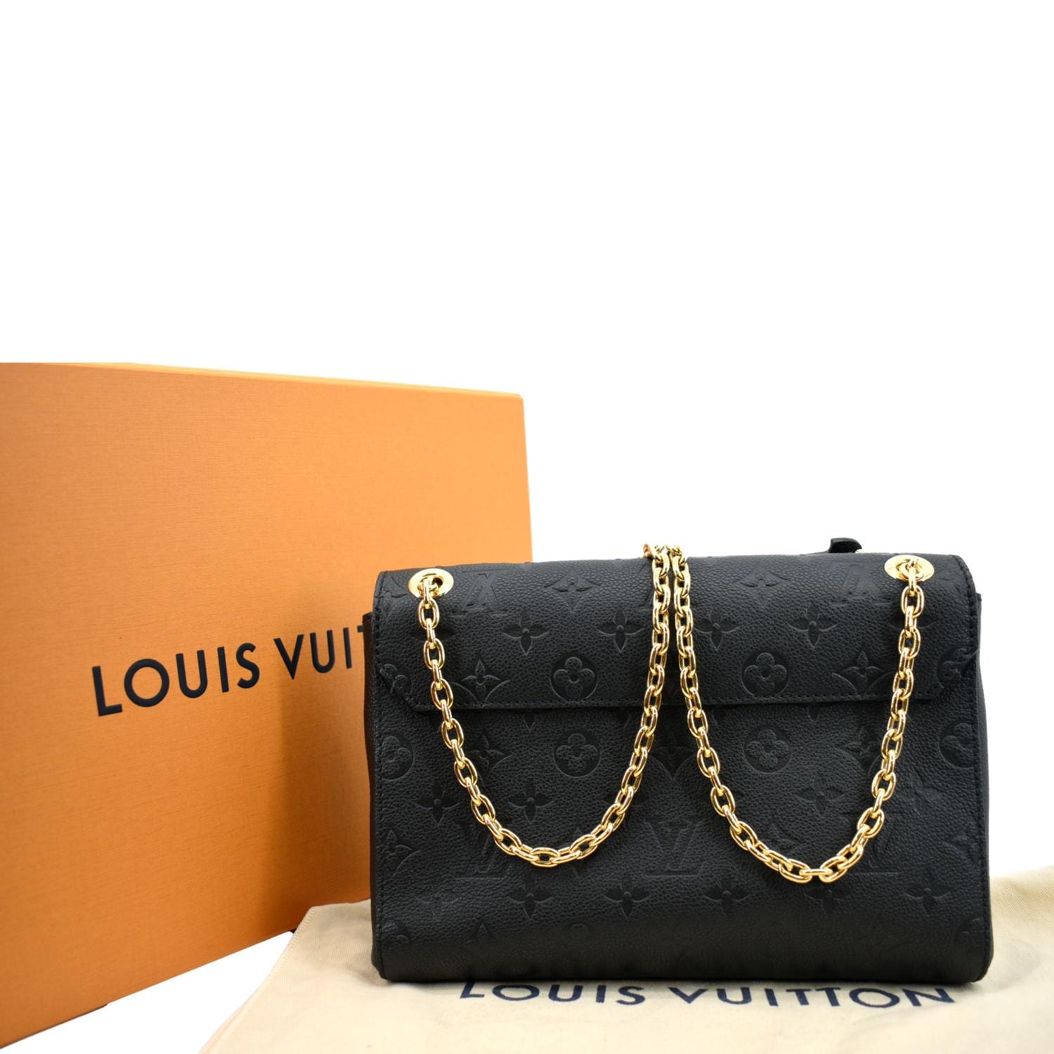 LOUIS VUITTON Vavin PM Monogram Empreinte Leather Shoulder Bag Black