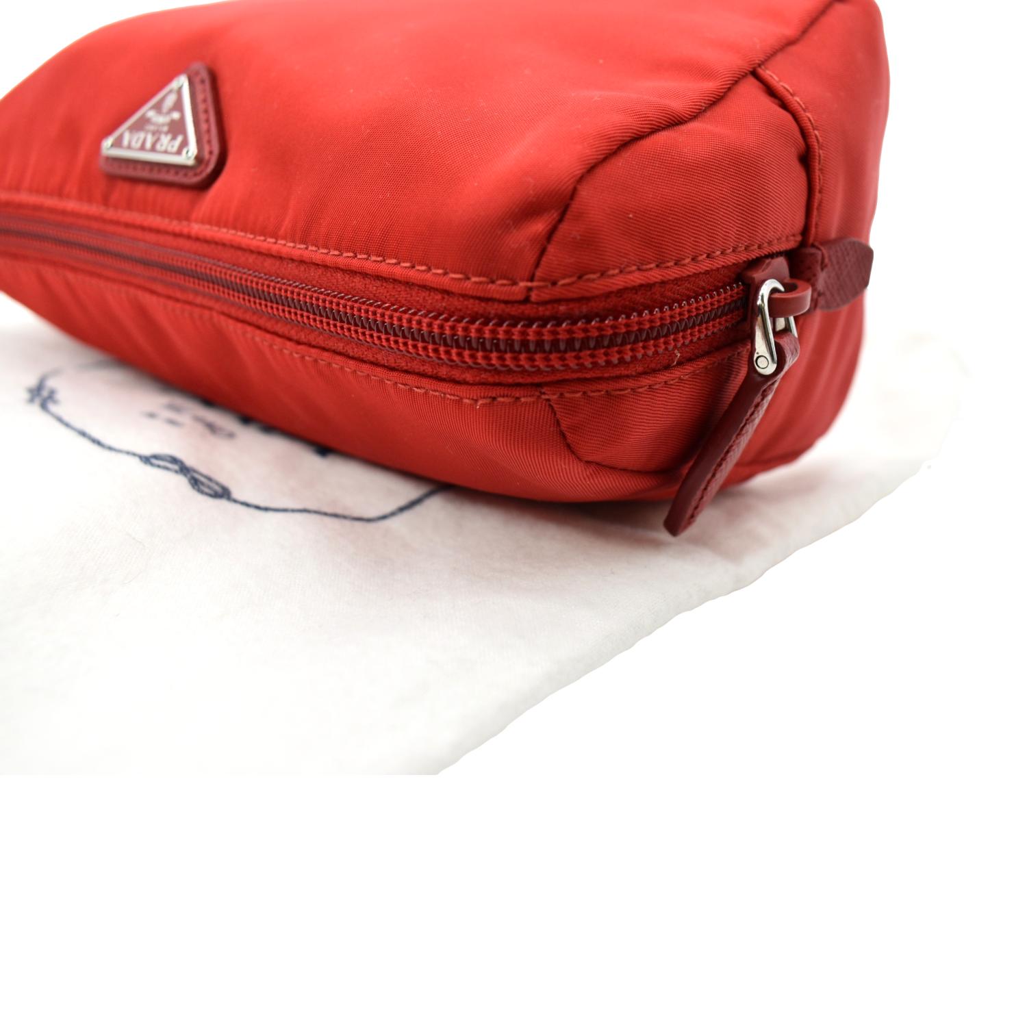 PRADA Nylon Cosmetic Case Red