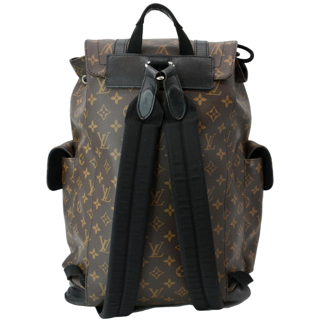 LOUIS VUITTON Christopher Monogram Macassar Canvas Backpack Bag Brown