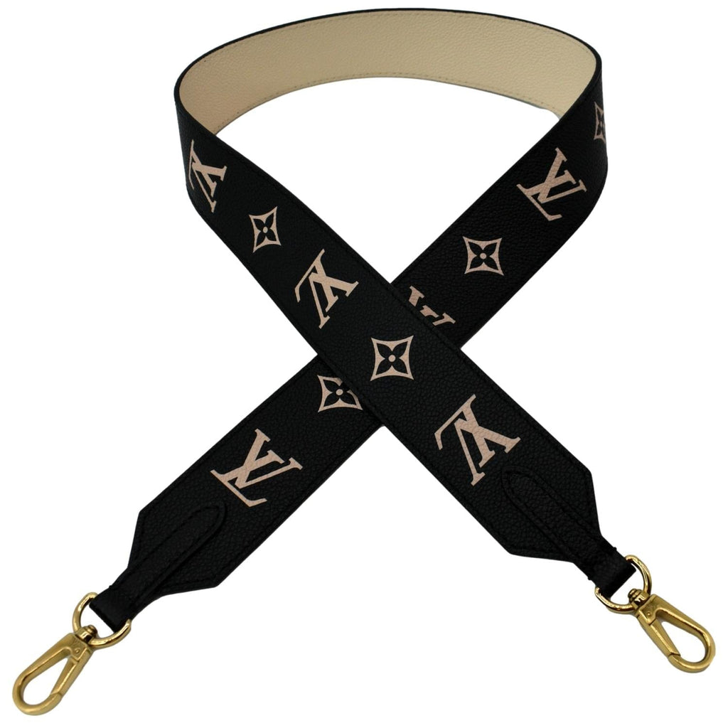 LOUIS VUITTON Bicolor Monogram Empreinte Bag Strap Black