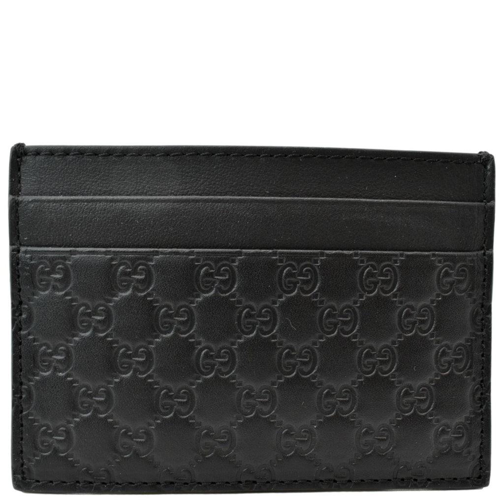 GUCCI Microguccissima Monogram Leather Card Case Black 262837
