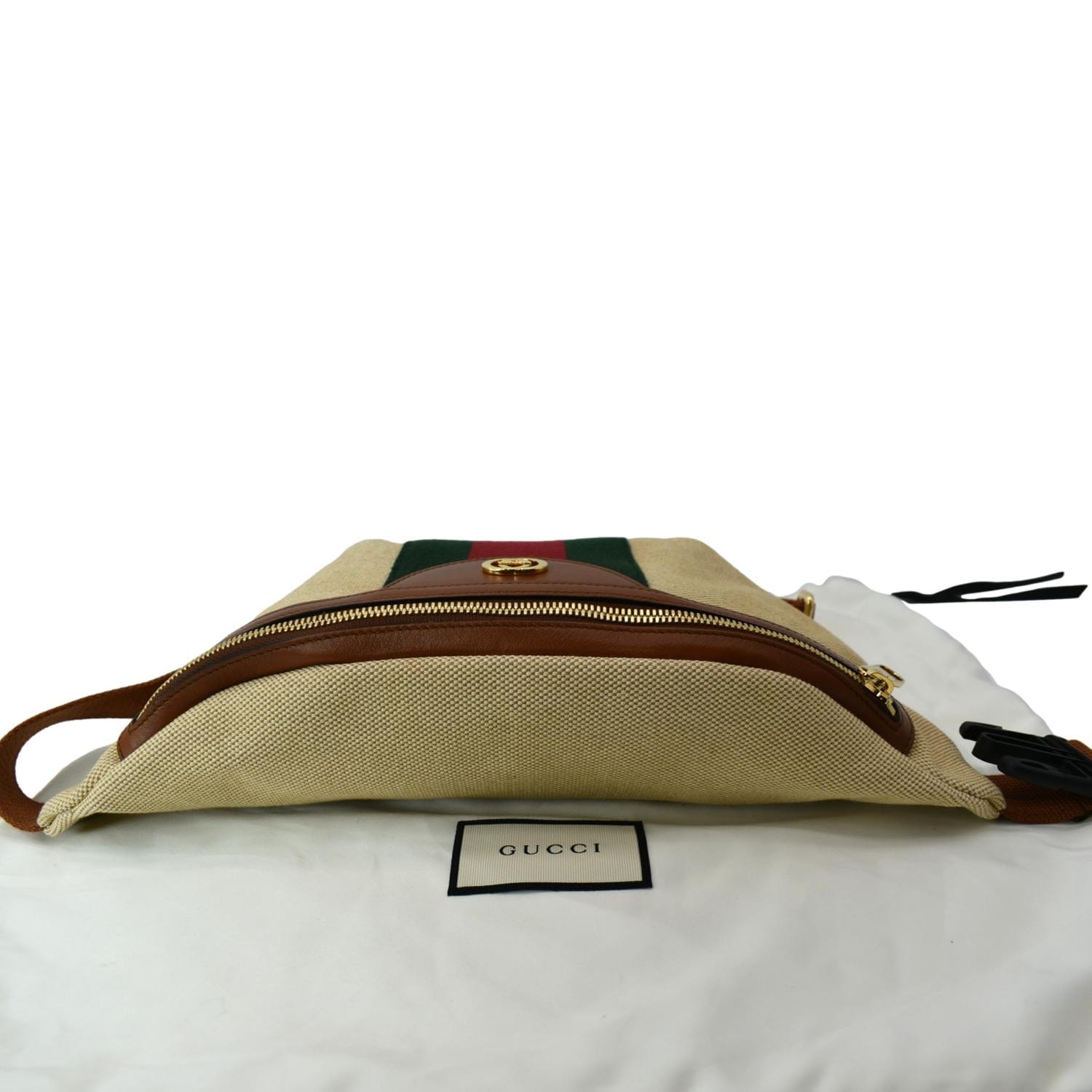 GUCCI Vintage Canvas Belt Bag Beige 575082
