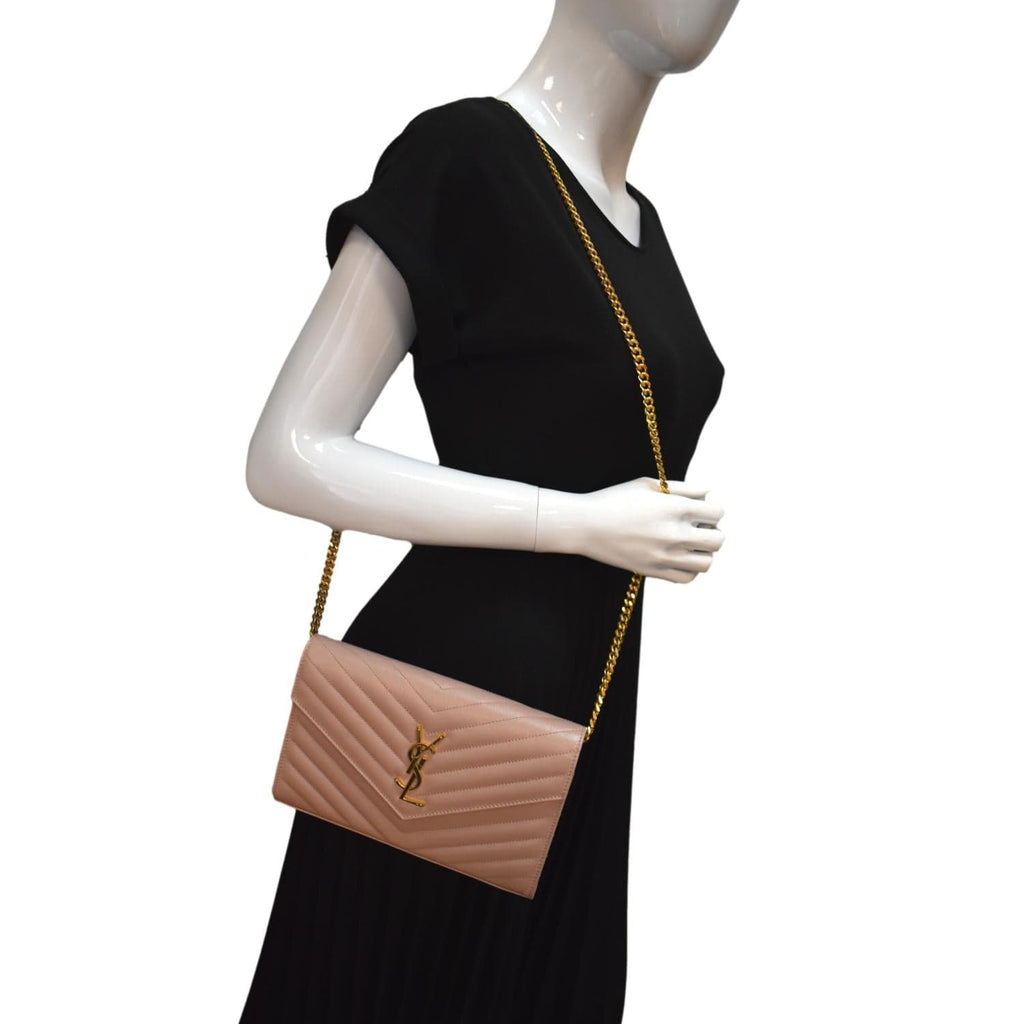 Yves Saint Laurent Matelasse Chevron Leather Wallet