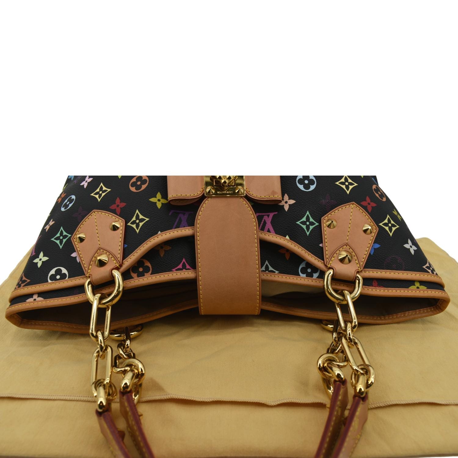 LOUIS VUITTON Annie GM Multicolor Monogram Canvas Shoulder Bag Black