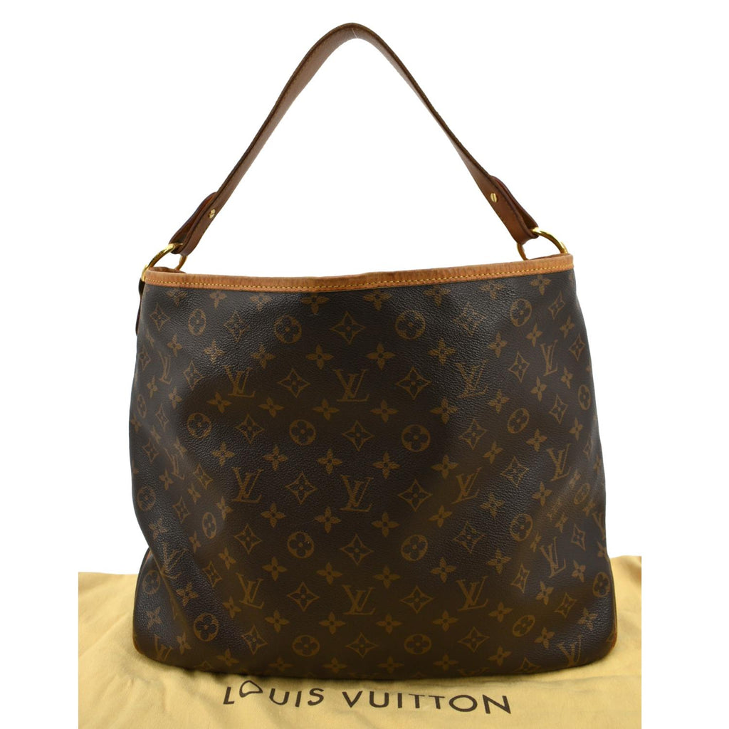 LOUIS VUITTON Delightful MM Monogram Canvas Hobo Bag Brown