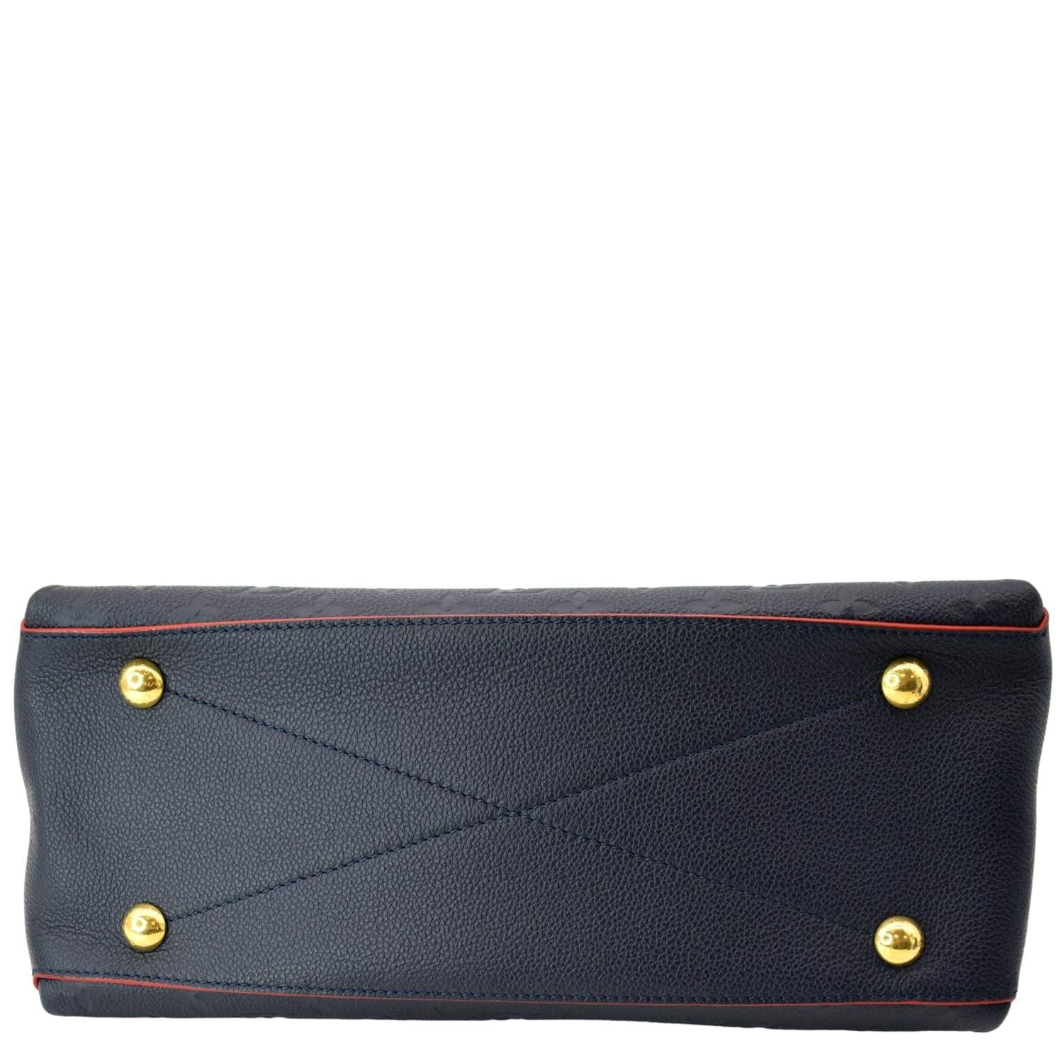 LOUIS VUITTON Georges MM Monogram Empreinte Shoulder Bag Navy Blue