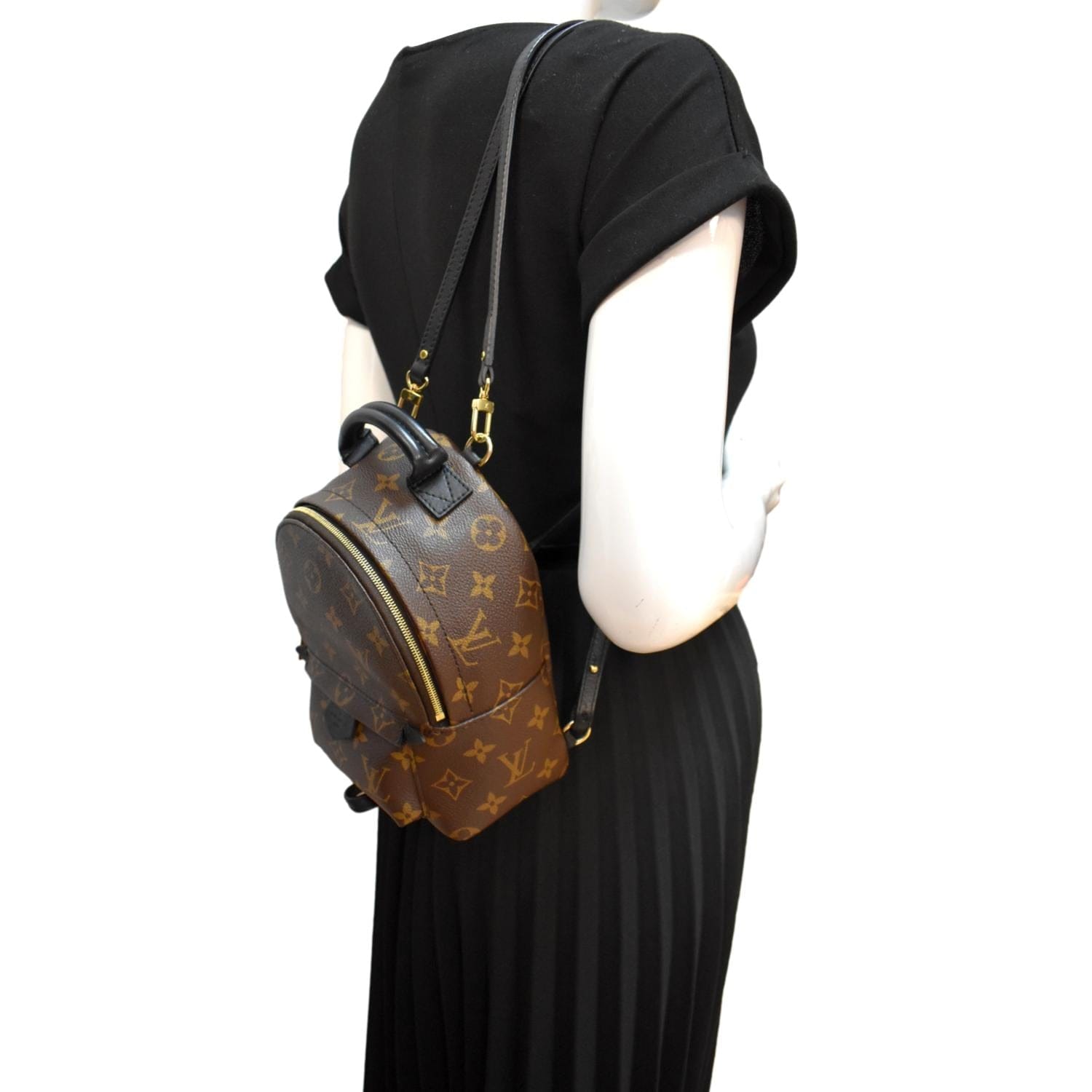 LOUIS VUITTON Palm Springs Mini Monogram Canvas Backpack Brown