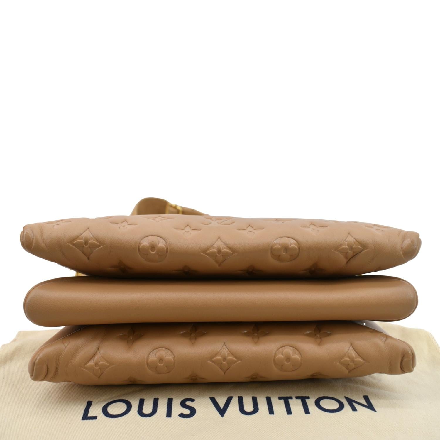 LOUIS VUITTON Coussin PM Monogram Embossed Shoulder Bag Camel