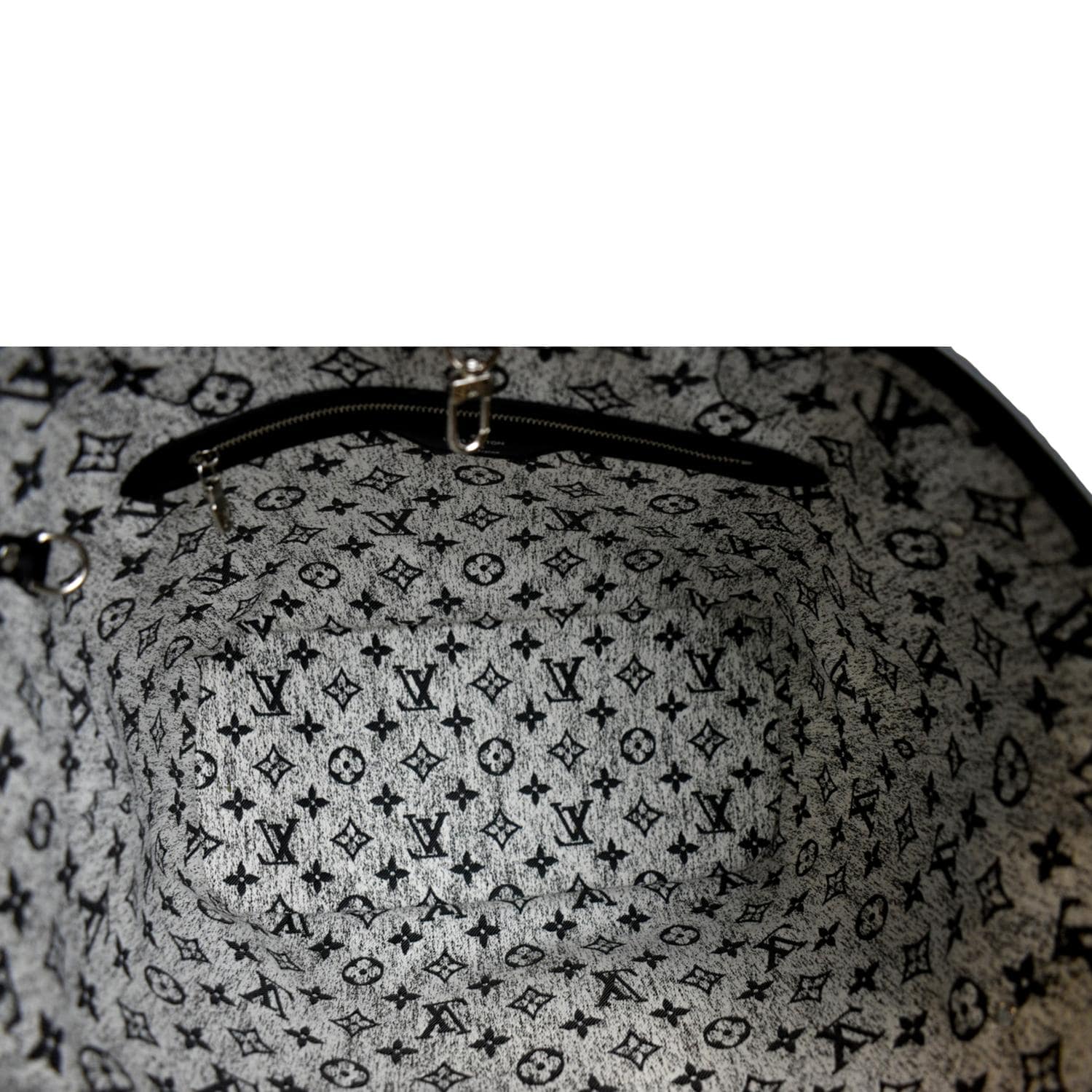 Louis Vuitton Neverfull MM Denim Leather Tote Bag Gray