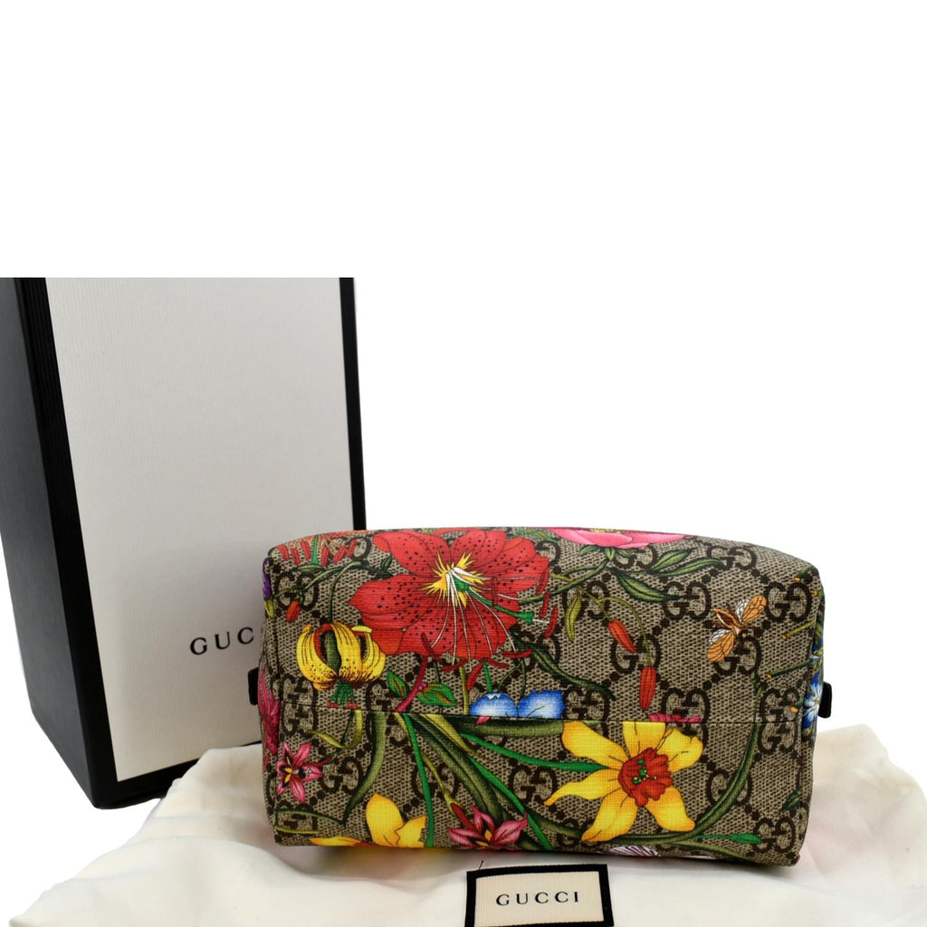 Gucci Ophidia Floral GG Supreme Monogram Cosmetic Case