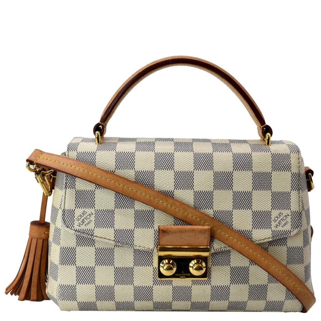 LOUIS VUITTON Croisette Damier Azur Satchel Crossbody Bag White