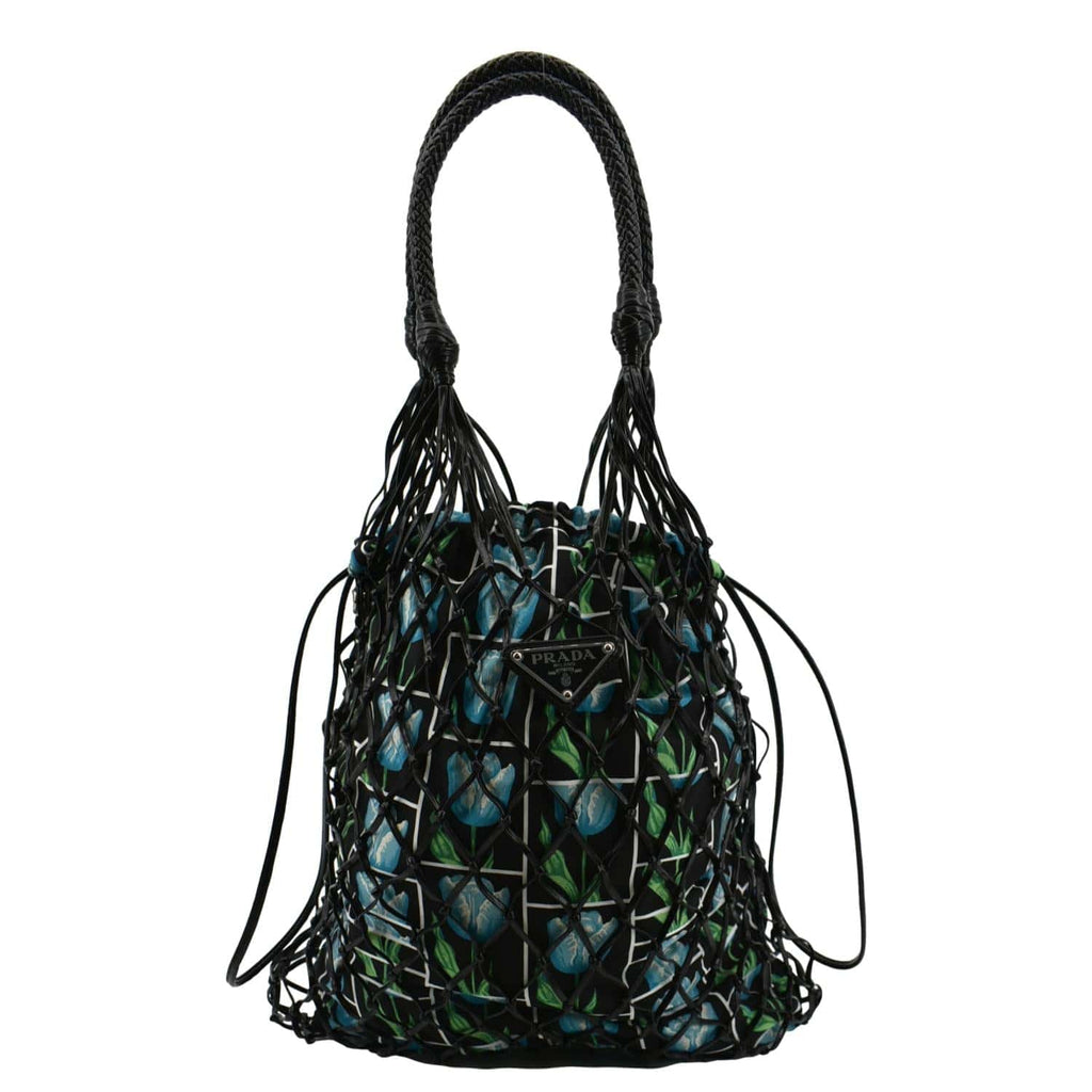PRADA Rete Fabric Mesh Netted Tote Bag Multicolor