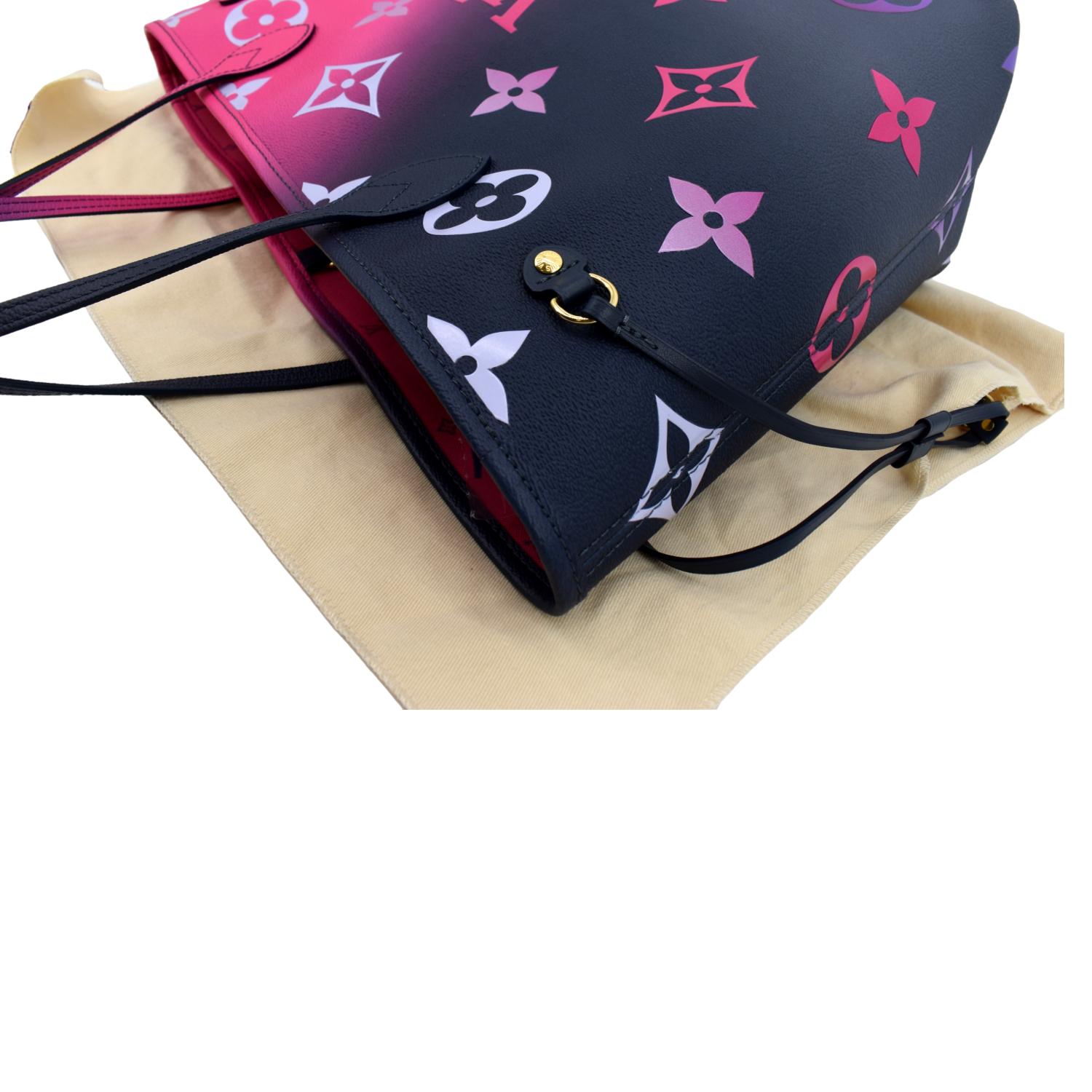 LOUIS VUITTON Neverfull MM Monogram Canvas Tote Bag Midnight Fuchsia