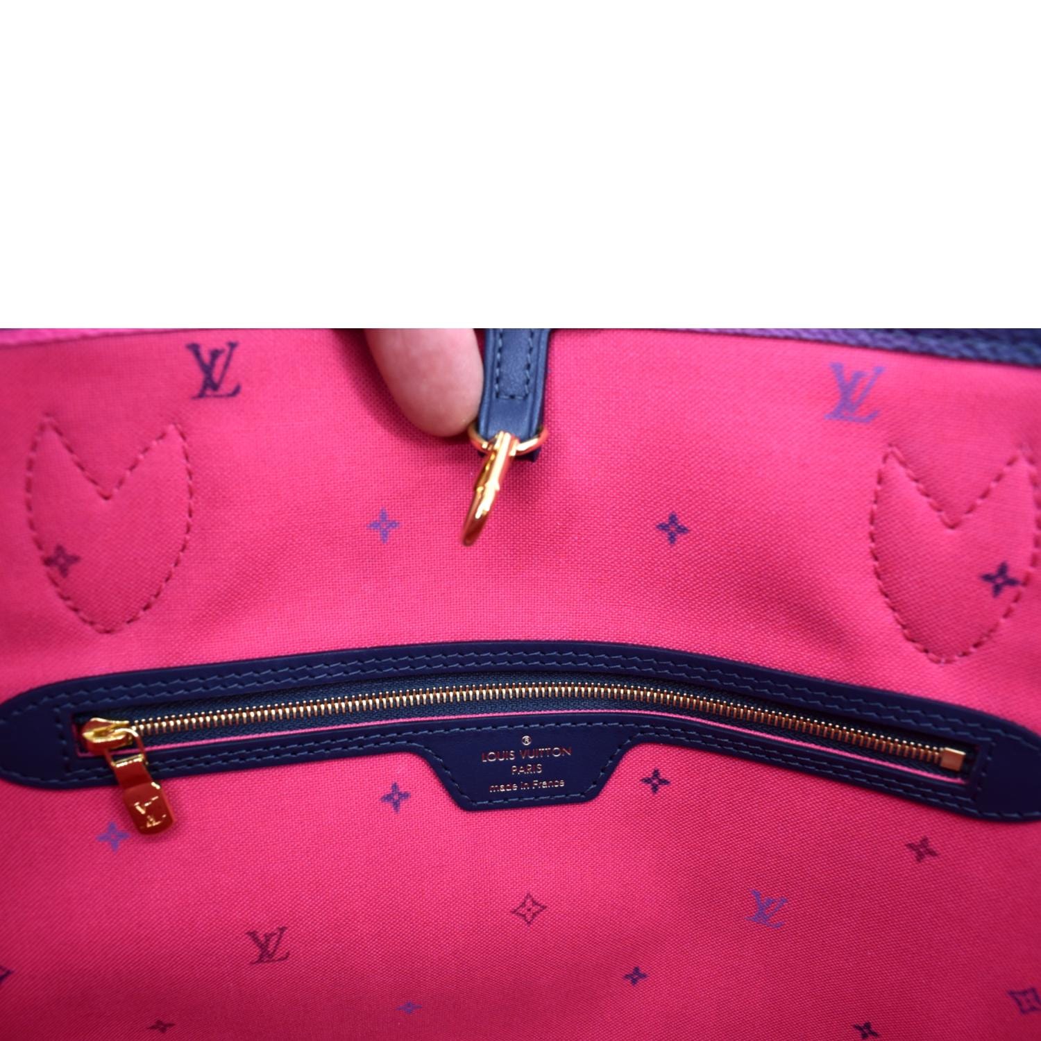 LOUIS VUITTON Neverfull MM Monogram Canvas Tote Bag Midnight Fuchsia
