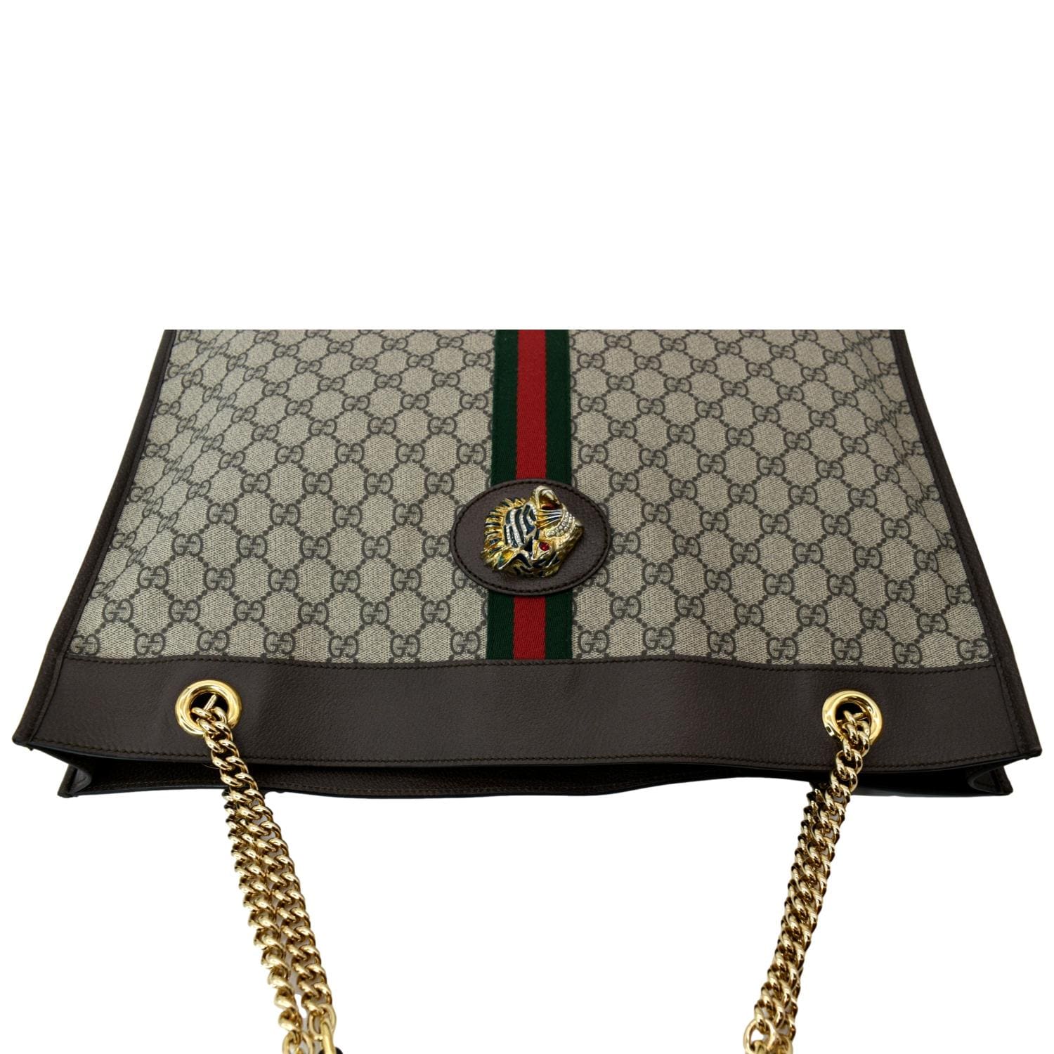 GUCCI Rajah Large Leather Tote Shoulder Bag Beige 537219