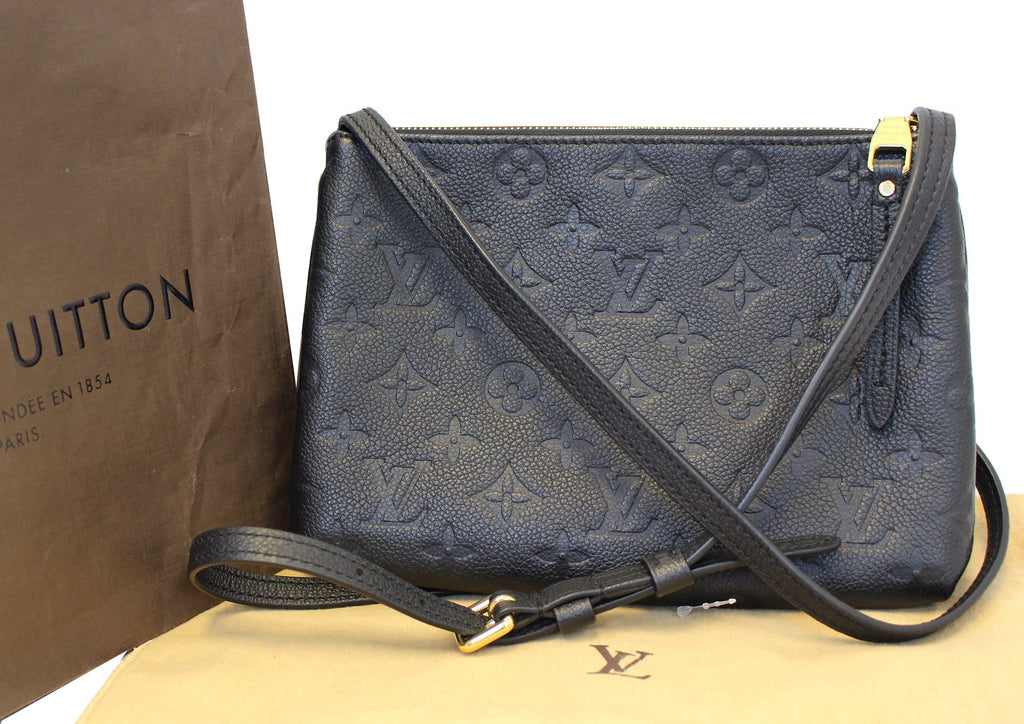 LOUIS VUITTON Black Monogram Empreinte Leather Twice Crossbody Bag