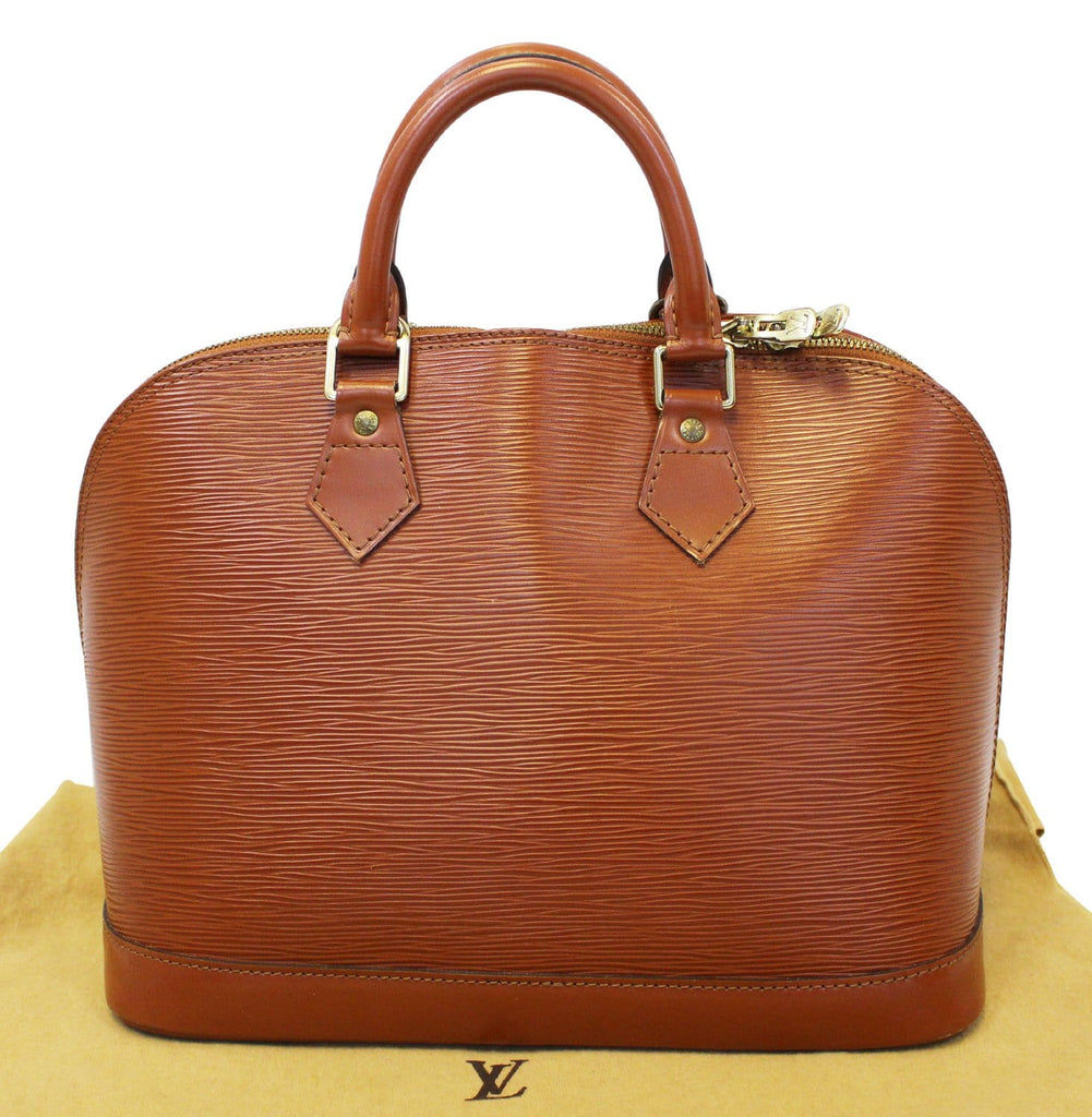 LOUIS VUITTON Epi Leather Alma PM Cipango Gold Brown Satchel Bag